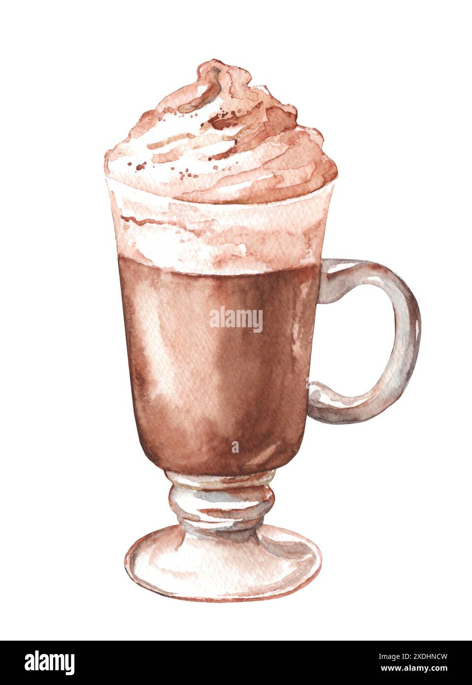 Frappe coffee drink watercolor. Cofee beverage hand drawn clipart ...