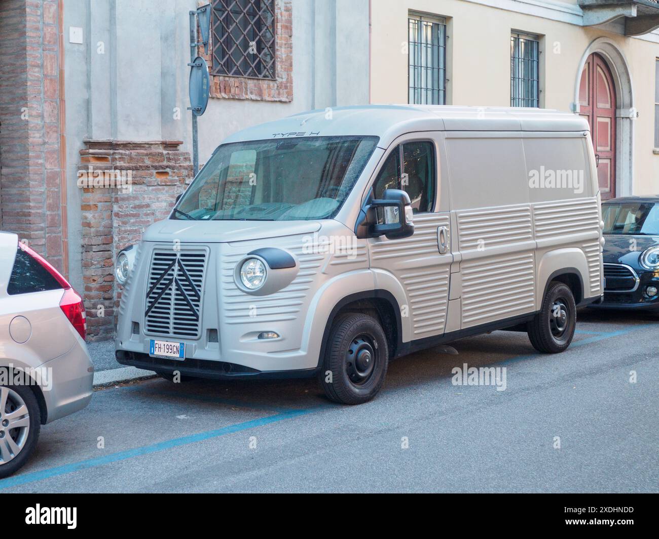 Cremona, Italy - June 22nd 2024 Restored citroen type h van is parked ...