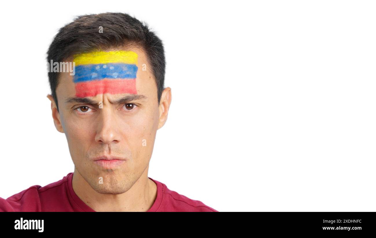 Man face painted venezuelan flag hi-res stock photography and images ...