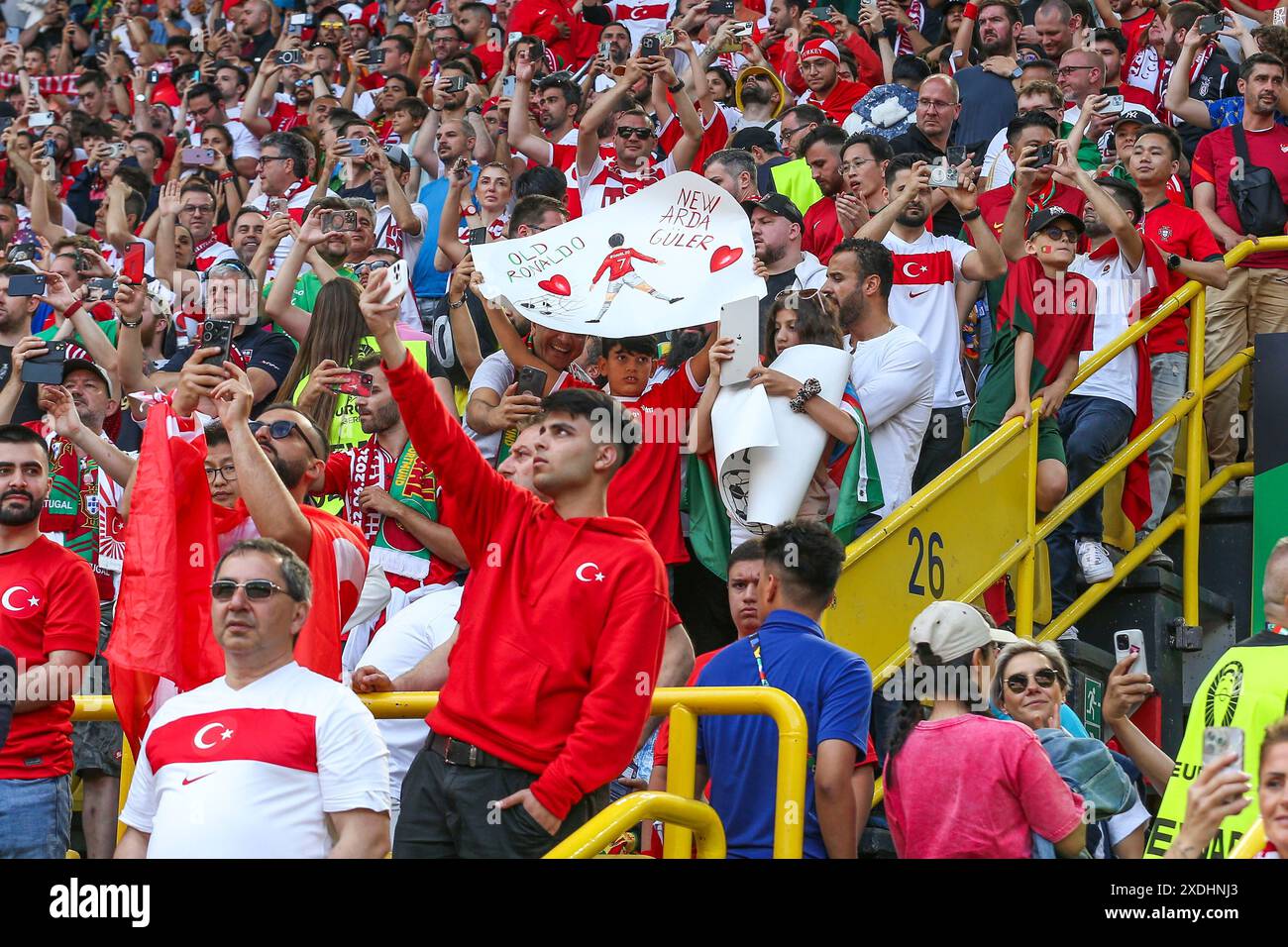 Dortmund, Germany. 22nd June, 2024. Young Turkey fan with Turkey Guler ...
