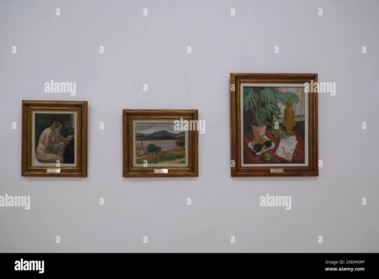 Interior of "Dinu and Sevasta Vintila" art museum, in Topalu, Constanta ...