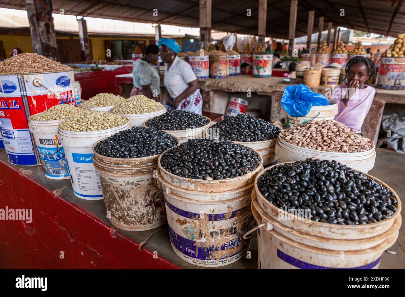 Mozambique, Niassa, Lichinga, Famous Lichinga beans on sale at central ...