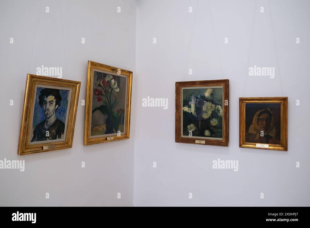 Interior of "Dinu and Sevasta Vintila" art museum, in Topalu, Constanta ...