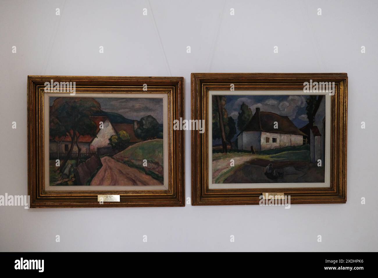 Interior of "Dinu and Sevasta Vintila" art museum, in Topalu, Constanta ...