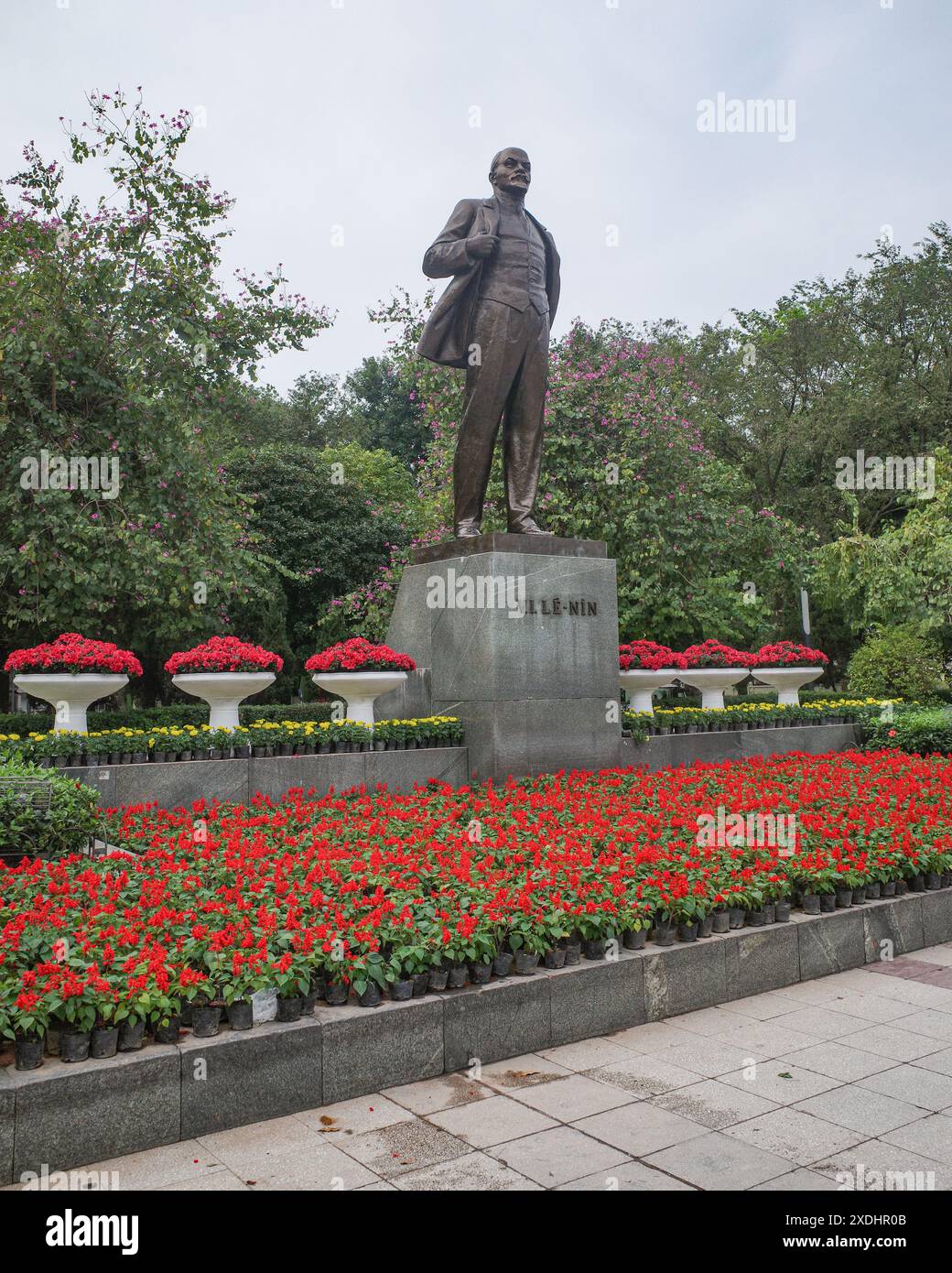 Hanoi, Vietnam - 9 Feb, 2024: Statue of Vladimir Lenin in Lenin Park ...
