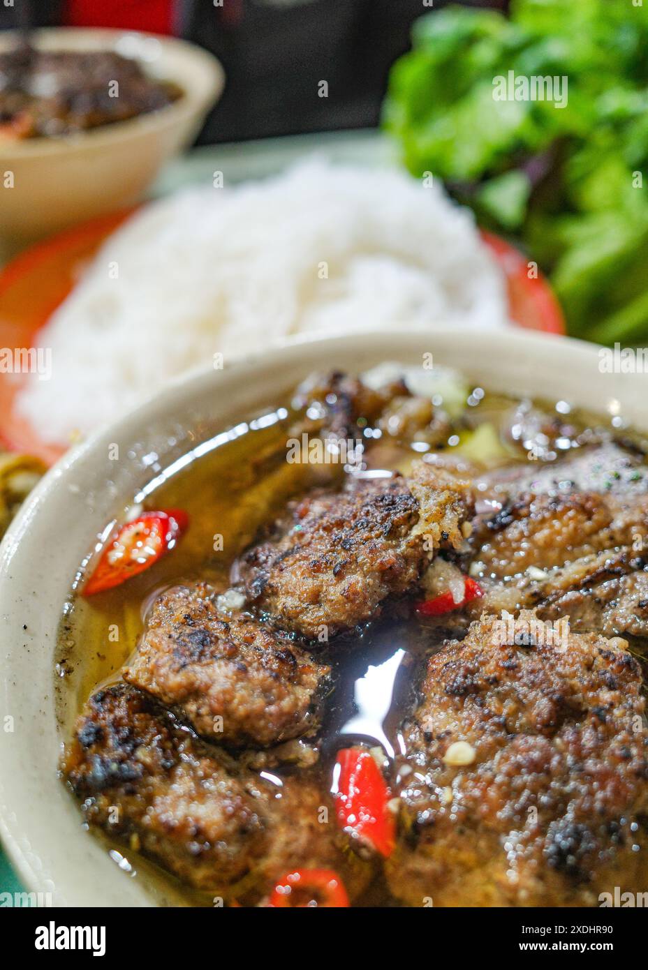 Hanoi, Vietnam - 9 Feb, 2024: Bun Cha, a traditional Vietnamese ...