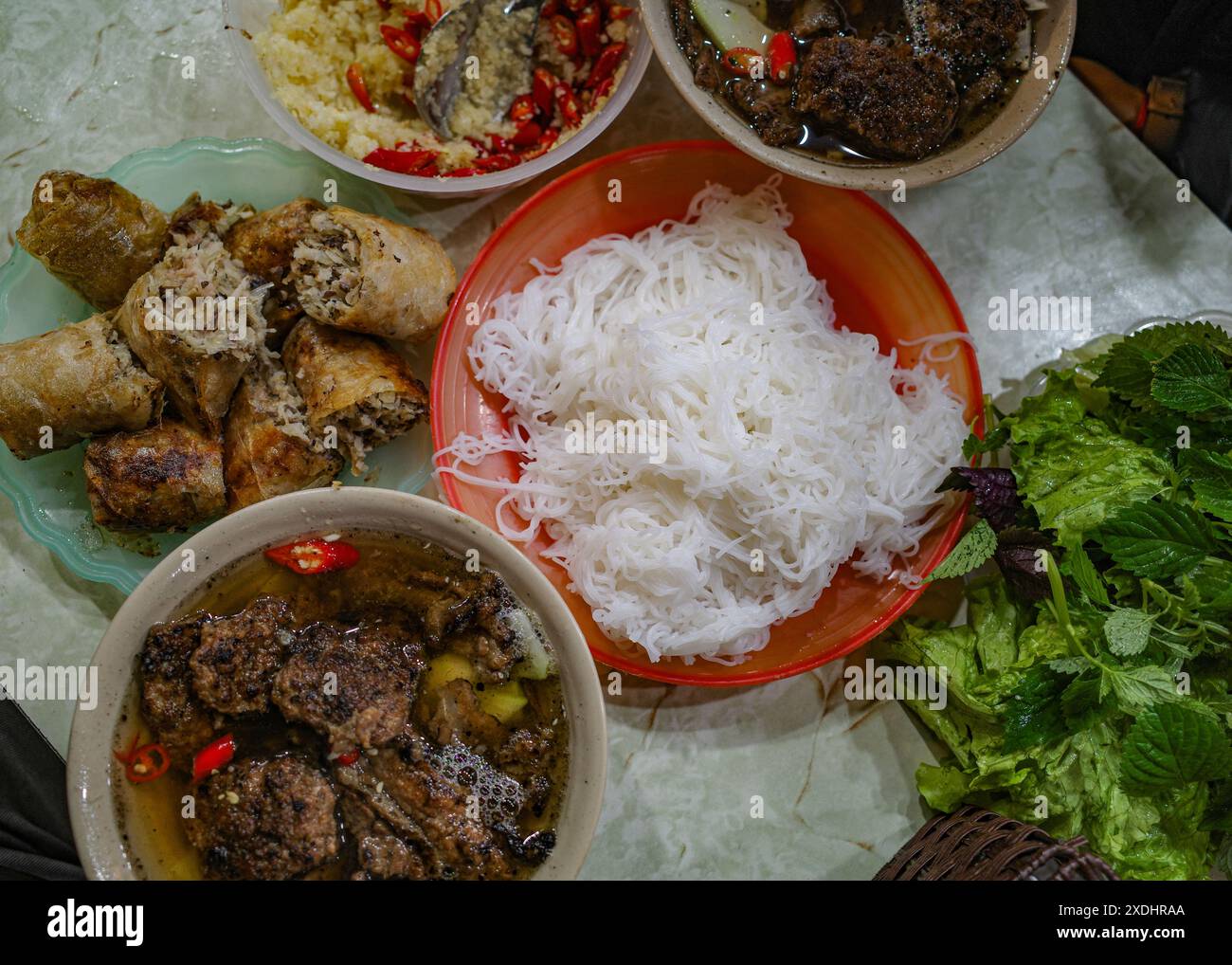 Hanoi, Vietnam - 9 Feb, 2024: Bun Cha, a traditional Vietnamese ...