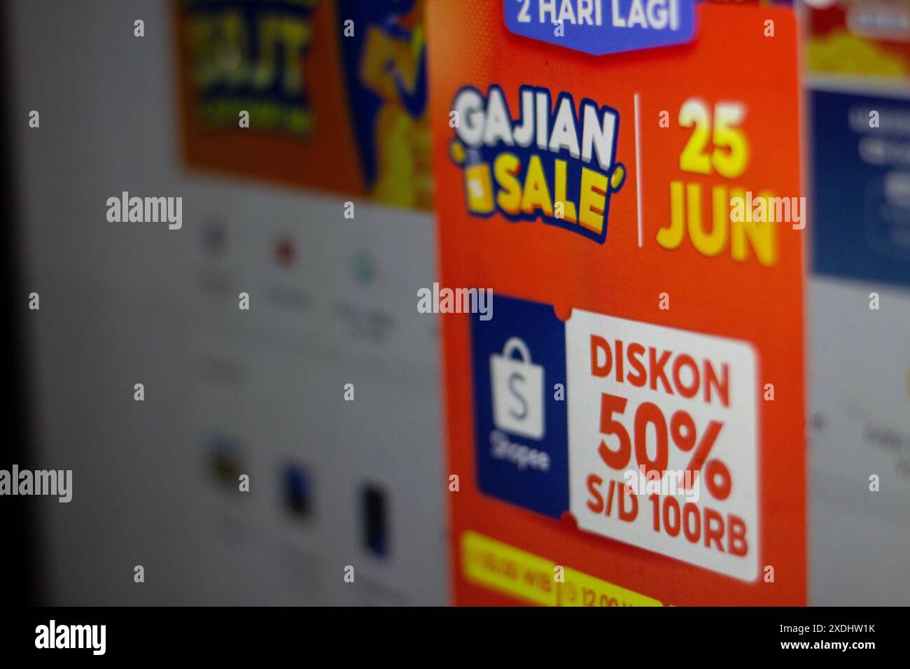 Shopee application on computer monitor Shopee is one of the online ...