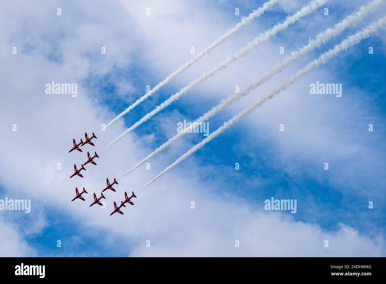 Portsoy, Aberdeenshire, UK. 22nd June, 2024. This is the Red Arrows ...