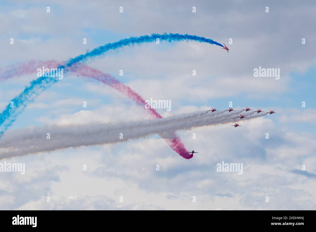 Portsoy, Aberdeenshire, UK. 22nd June, 2024. This is the Red Arrows ...