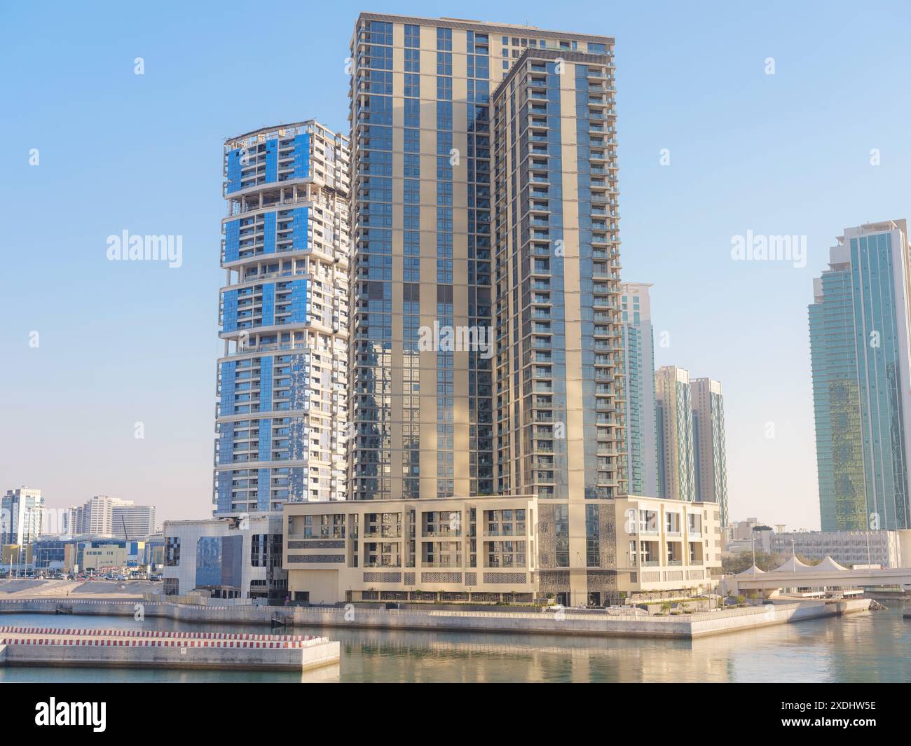 Abu Dhabi, UAE - January 11 2024: buildings and details, public areas ...