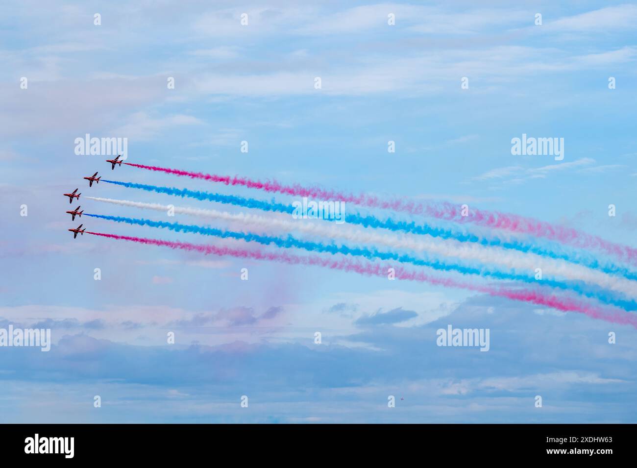 Portsoy, Aberdeenshire, UK. 22nd June, 2024. This is the Red Arrows ...