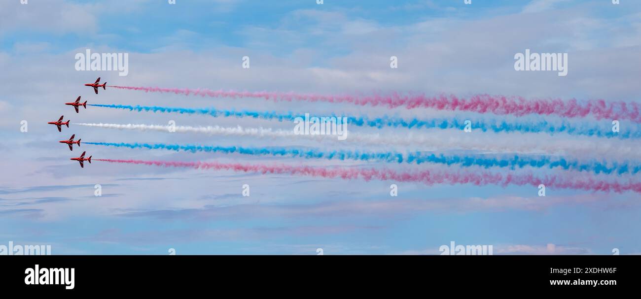 22 June 2024. Portsoy,Aberdeenshire,Scotland. This is the Red Arrows ...