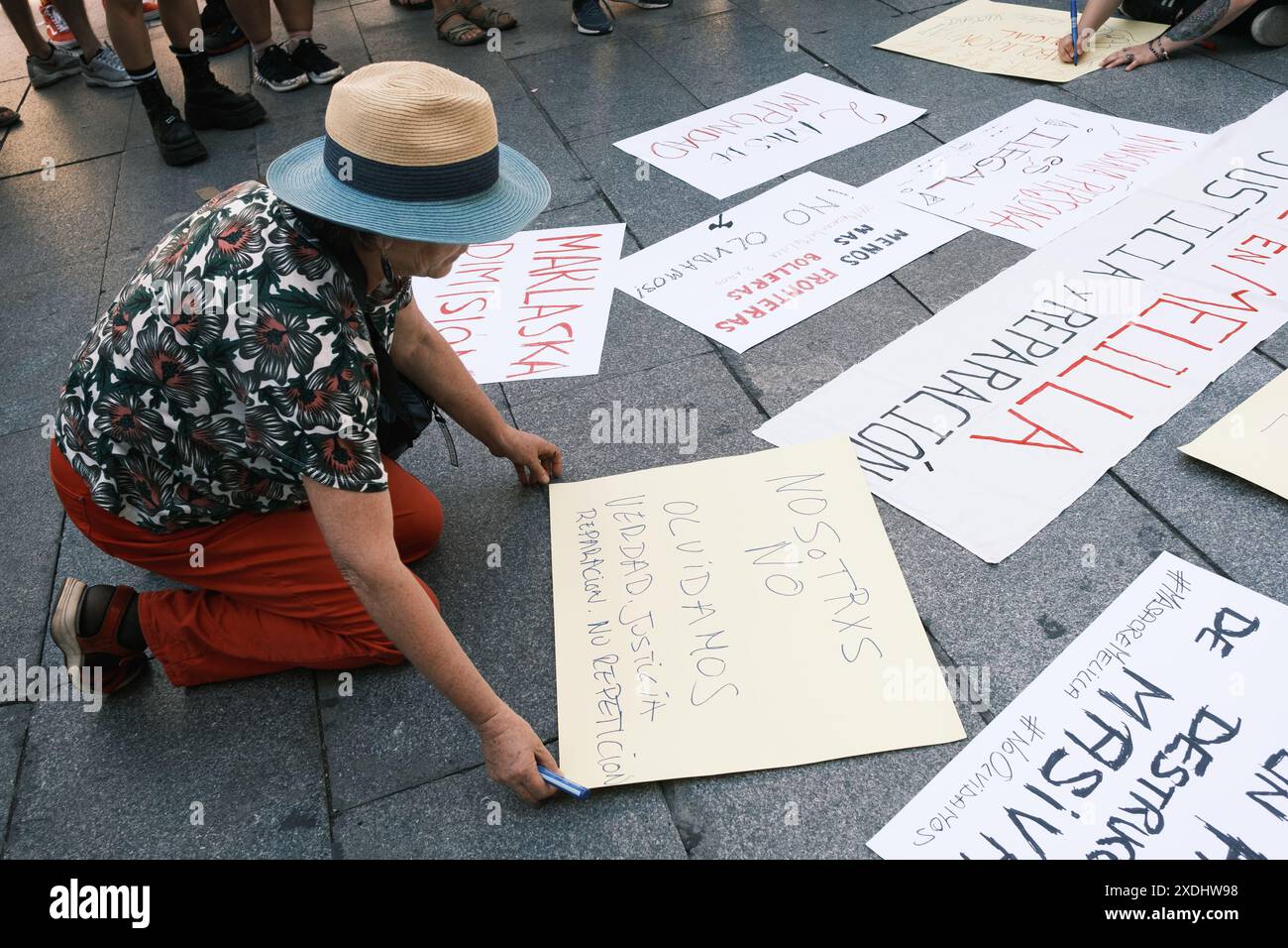 Madrid, Spain. 23rd June, 2024. Demonstration in the Plaza de Callao ...