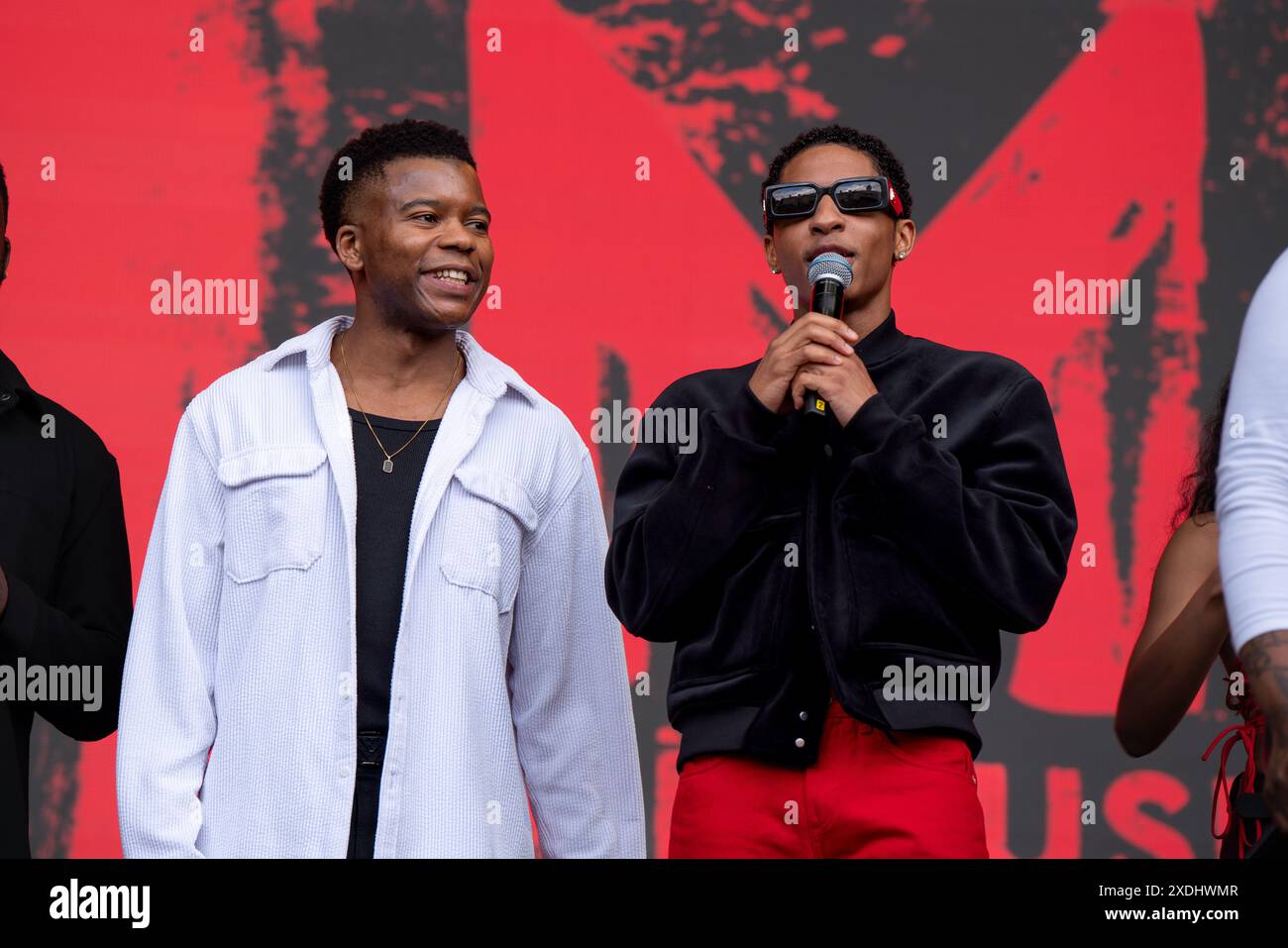 Cast of MJ the Musical on stage at West End LiveCast includes Myles ...