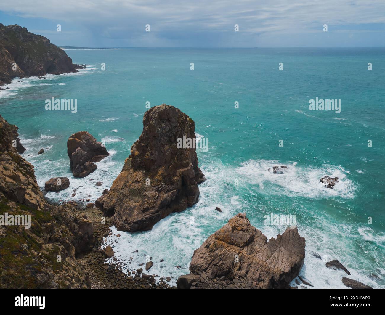 Tourist beautiful nature point Cabo da Roca, is the westernmost cape of ...