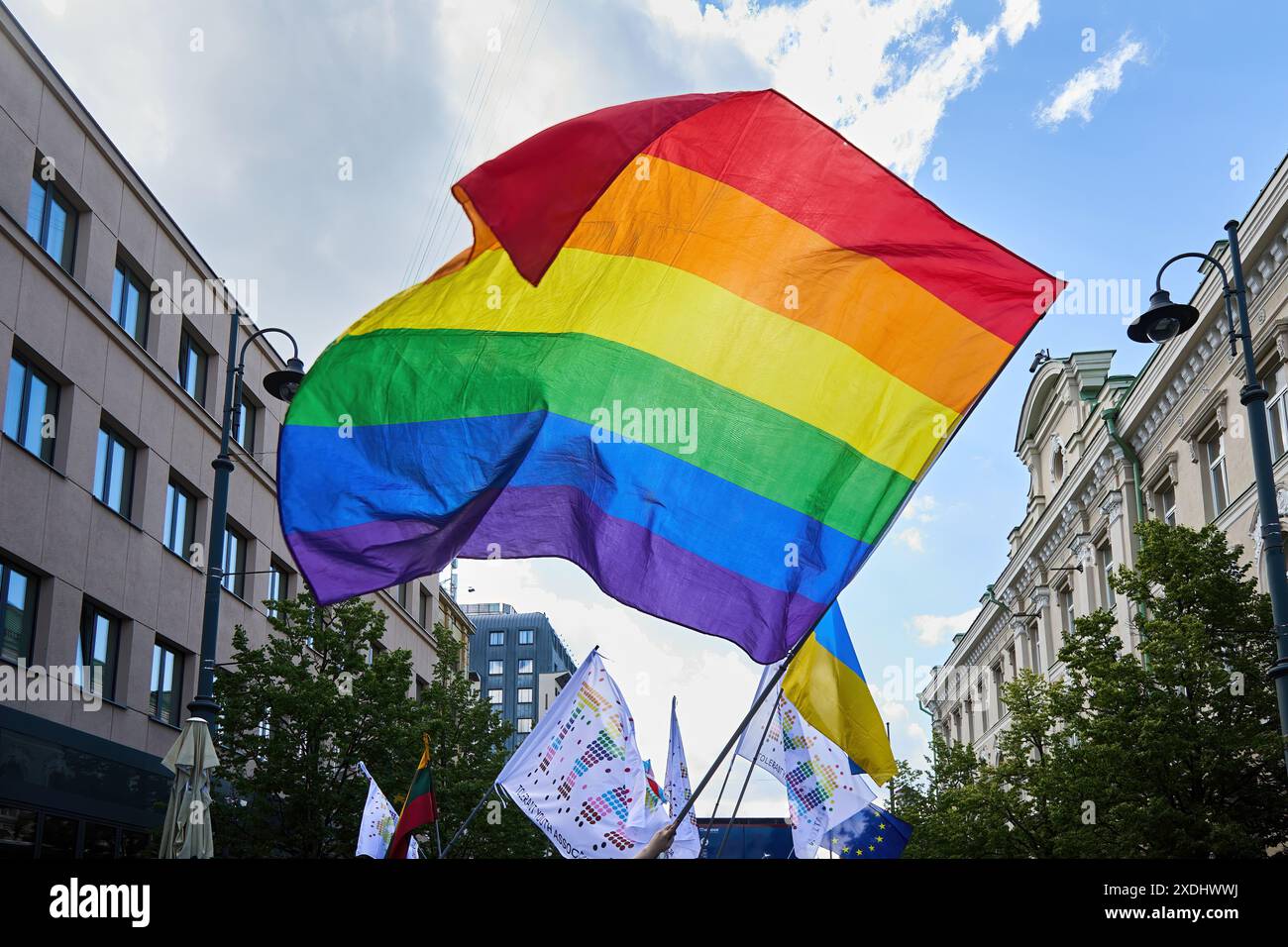 Pride and Unity Flags. A vibrant scene featuring a pride flag Stock ...