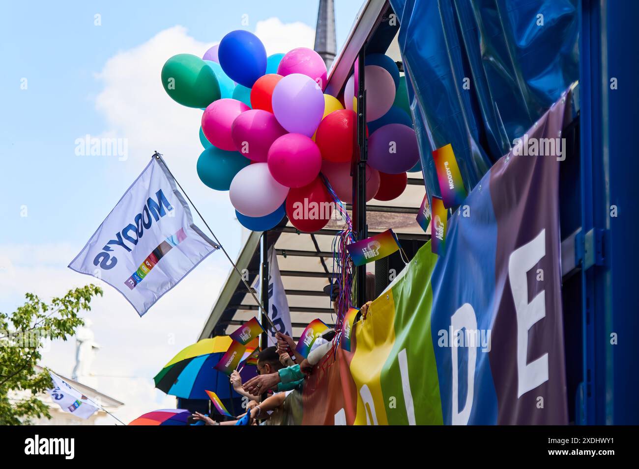 Colorful Pride Parade. Vibrant pride parade scene with balloons Stock ...