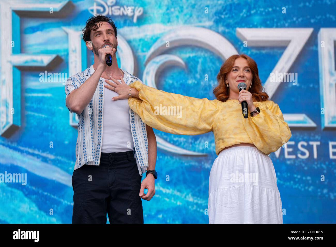 London, UK. 22nd June, 2024. The London Cast of the Musical Frozen On ...