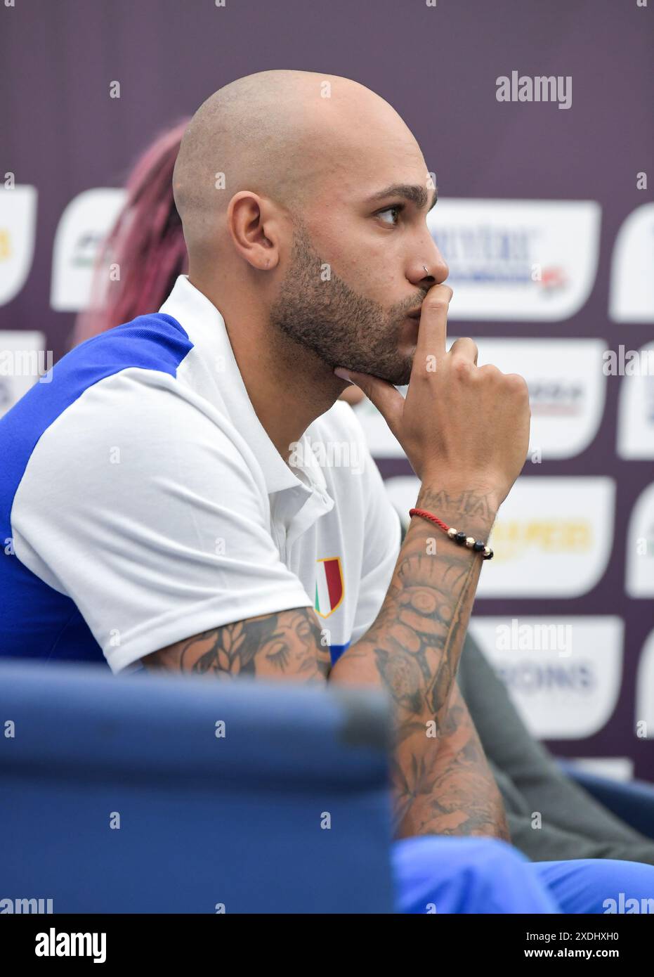 Lamont Marcell Jacobs of Italy attending the Official Press Conference ...