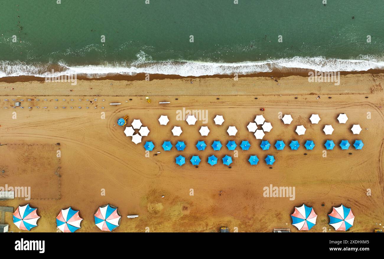 Dalian. 15th June, 2024. An aerial drone photo taken on June 15, 2024 ...