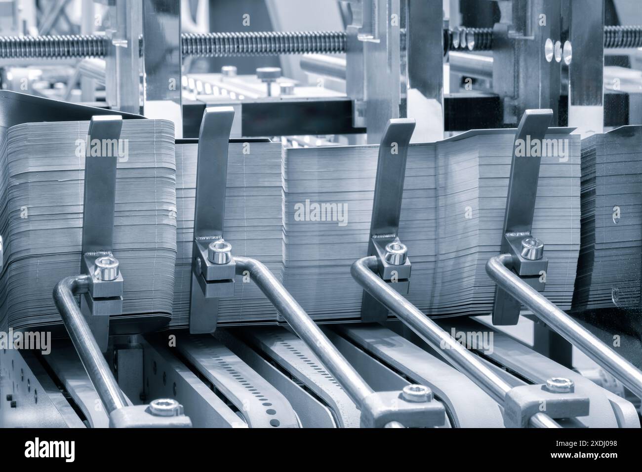 line of assembly of cardboard packaging in boxes and finished products ...