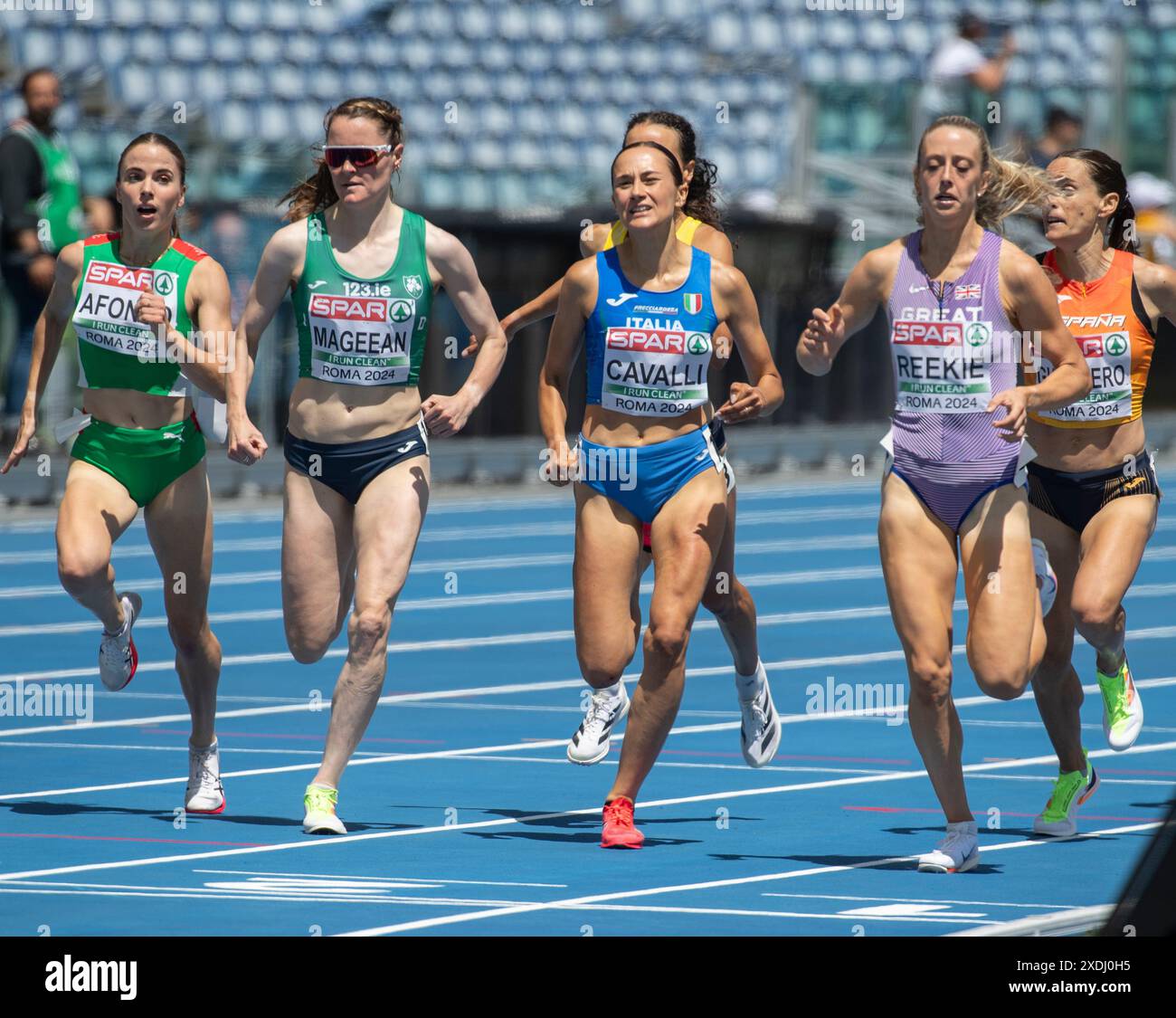 Ludovica Cavalli of Italy competing in heat one of the womens 1500m at the European Athletics ...