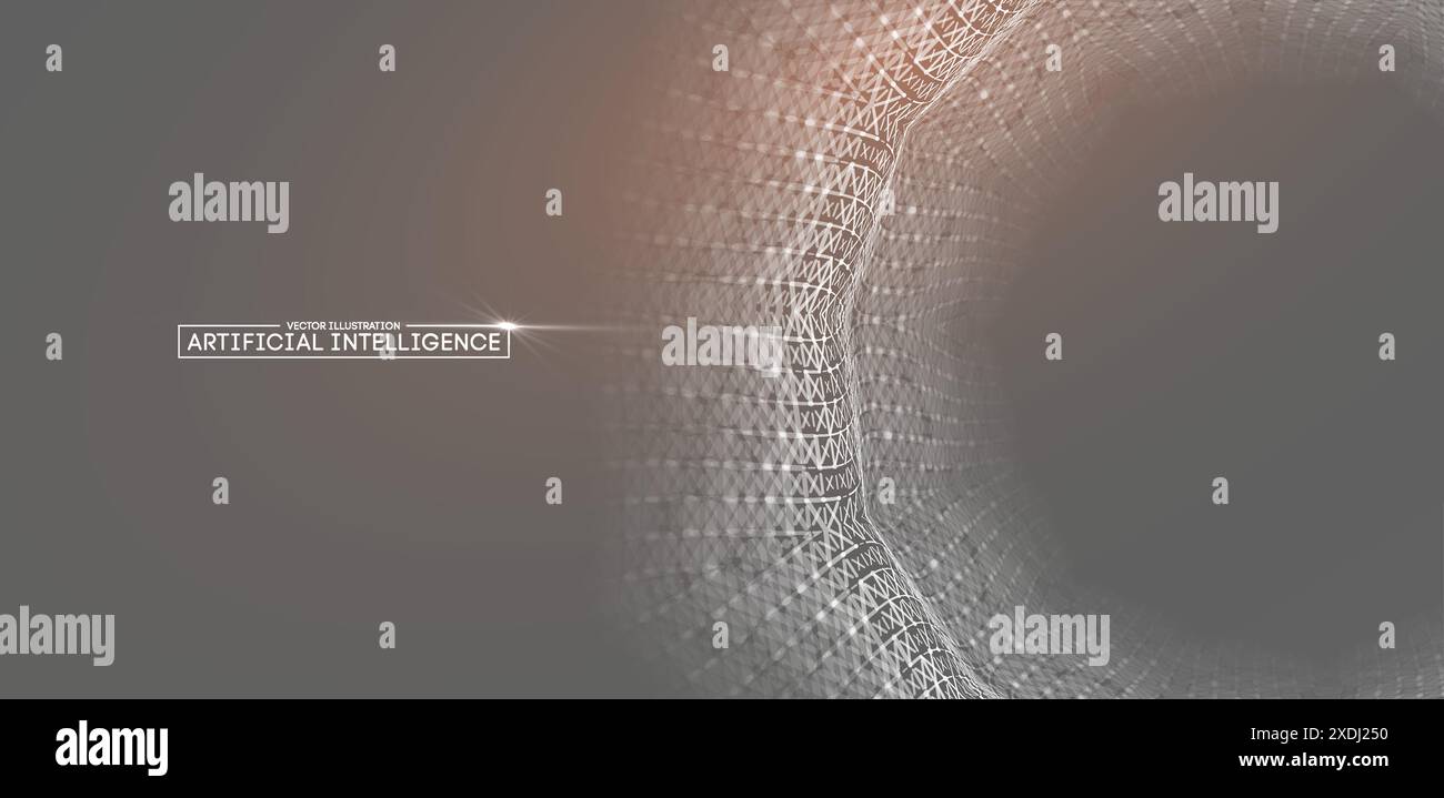 Geometric digital network illustrating artificial intelligence concepts ...