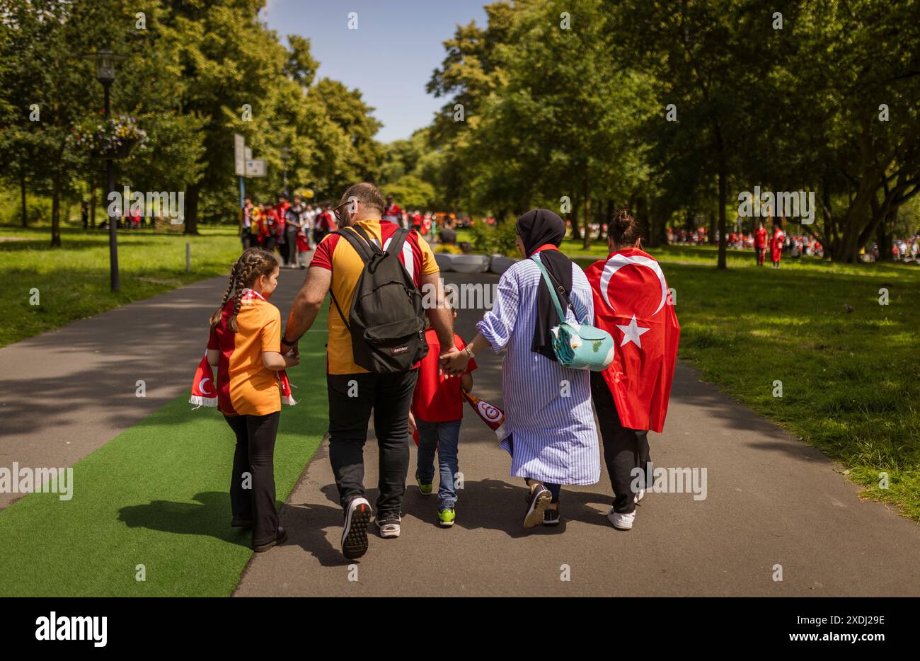 Dortmund, Germany. 22nd Jun 2024. Fan march: Turkish fans on their way ...