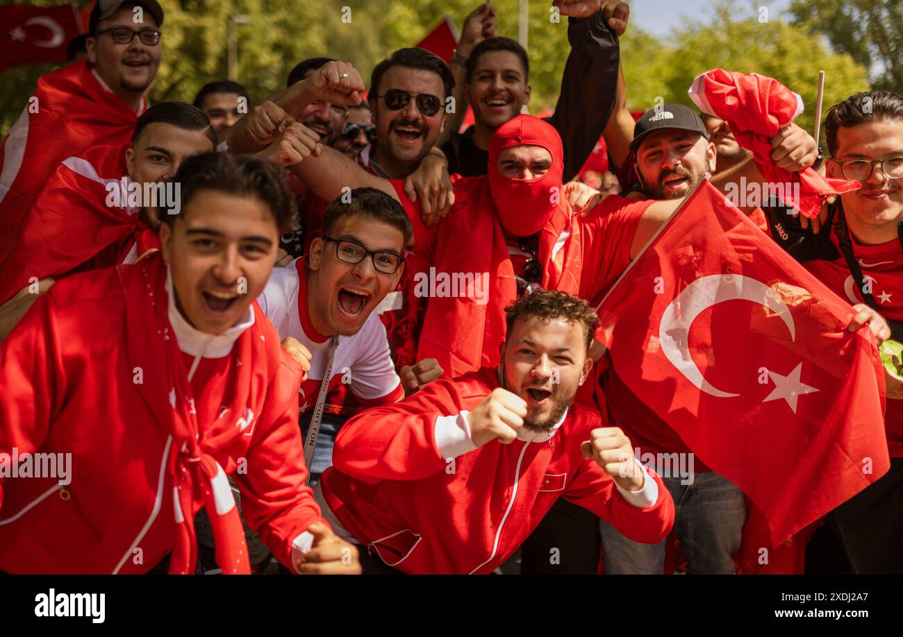 Dortmund, Germany. 22nd Jun 2024. Fan march: Turkish fans on their way ...