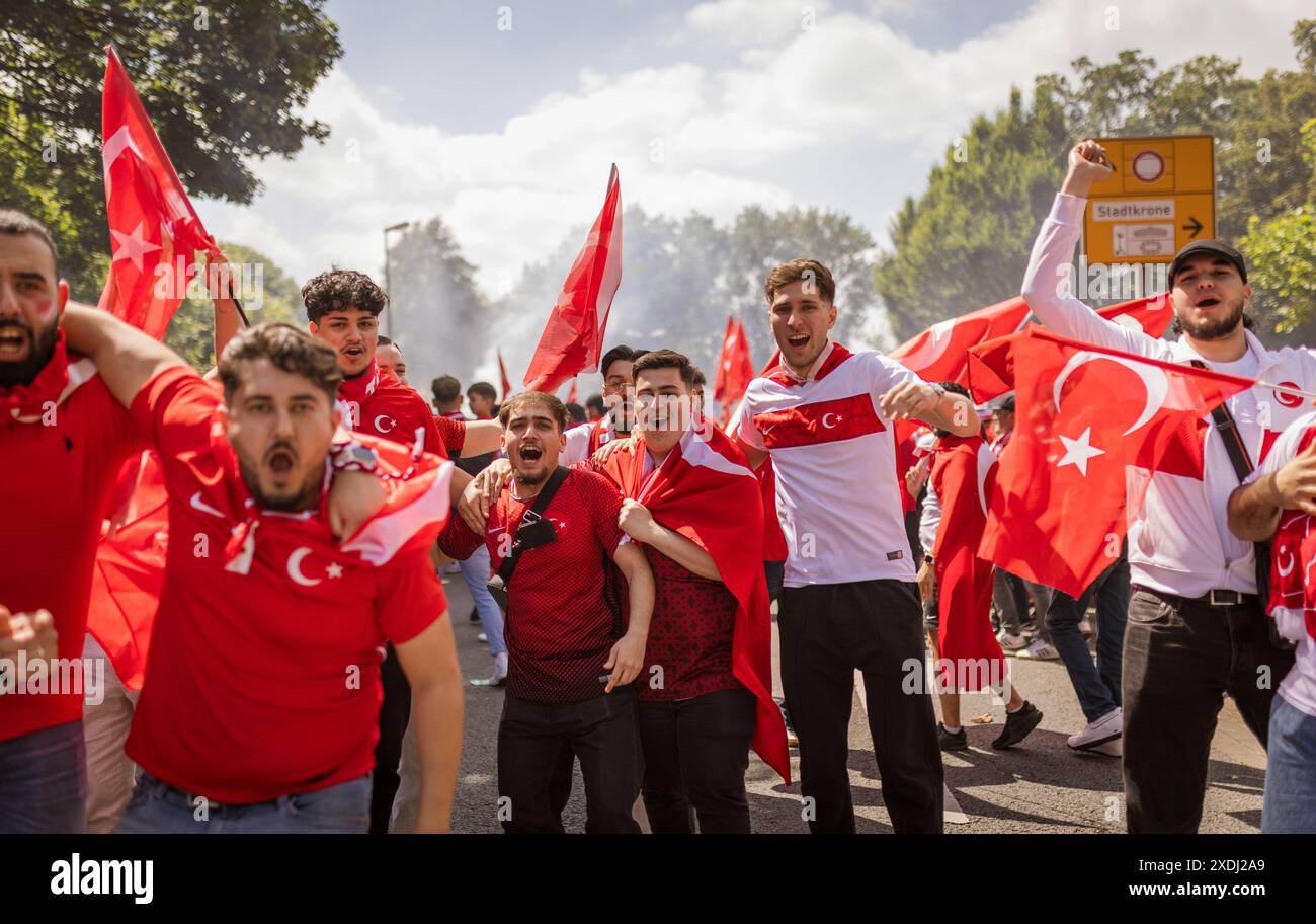 Dortmund, Germany. 22nd Jun 2024. Fan march: Turkish fans on their way ...