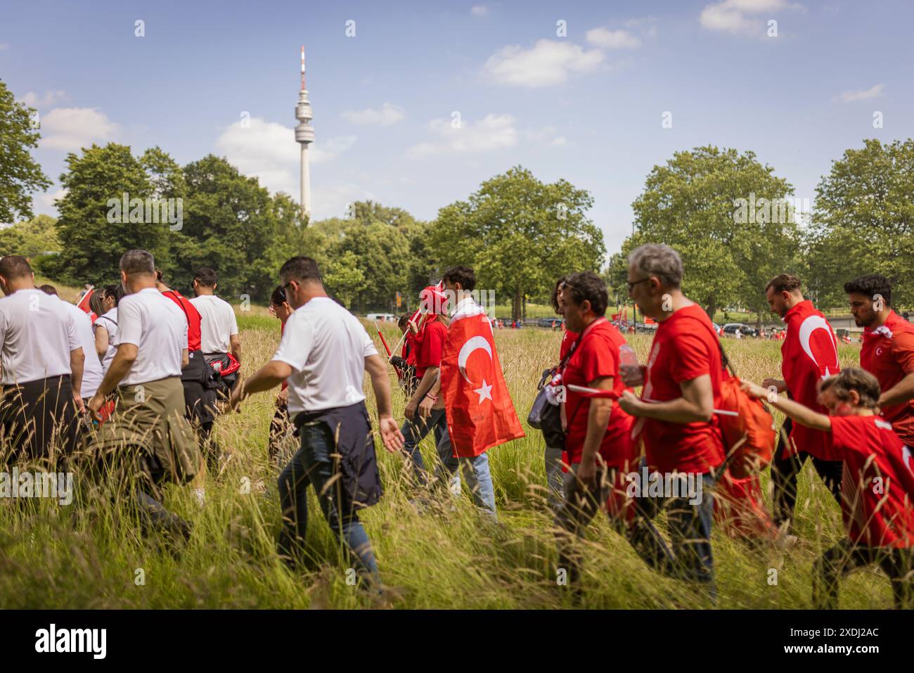 Dortmund, Germany. 22nd Jun 2024. Fan march: Turkish fans on their way ...