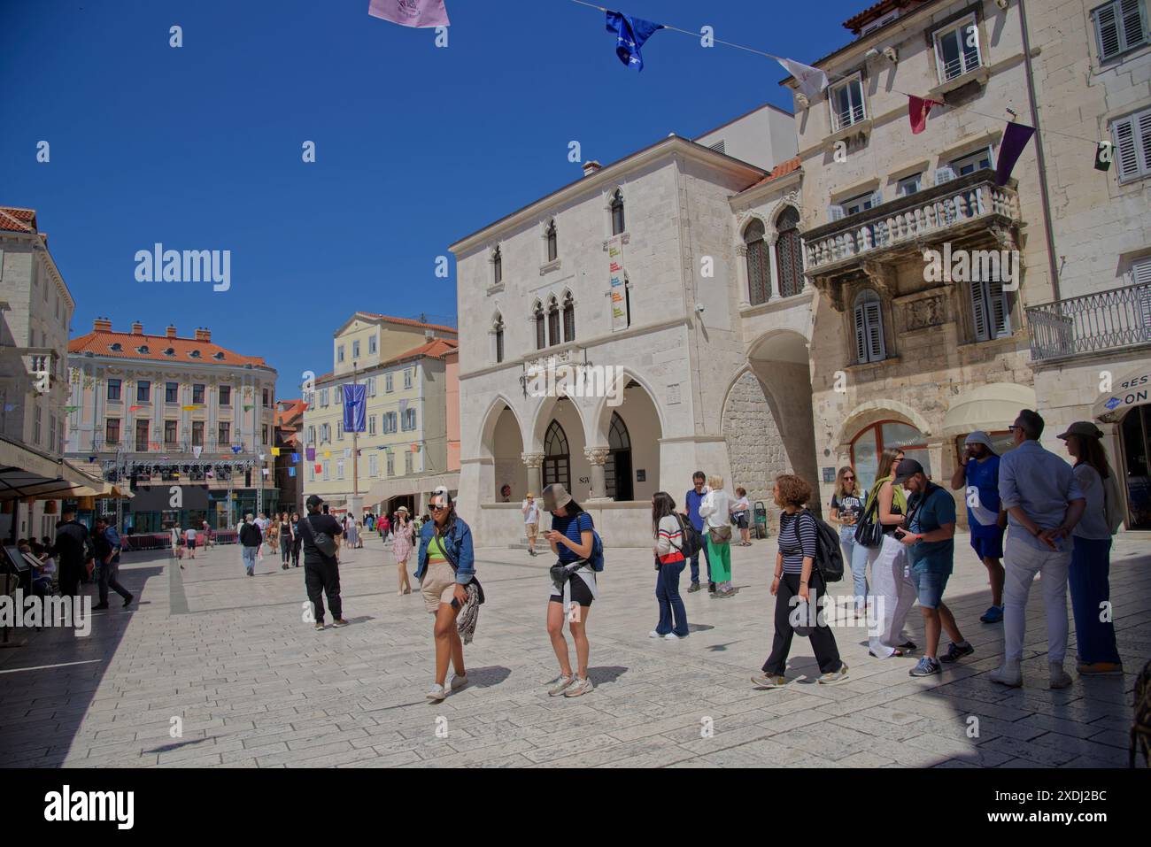 the old town of split in croatia on the dalmatian coast, saint Domnius ...