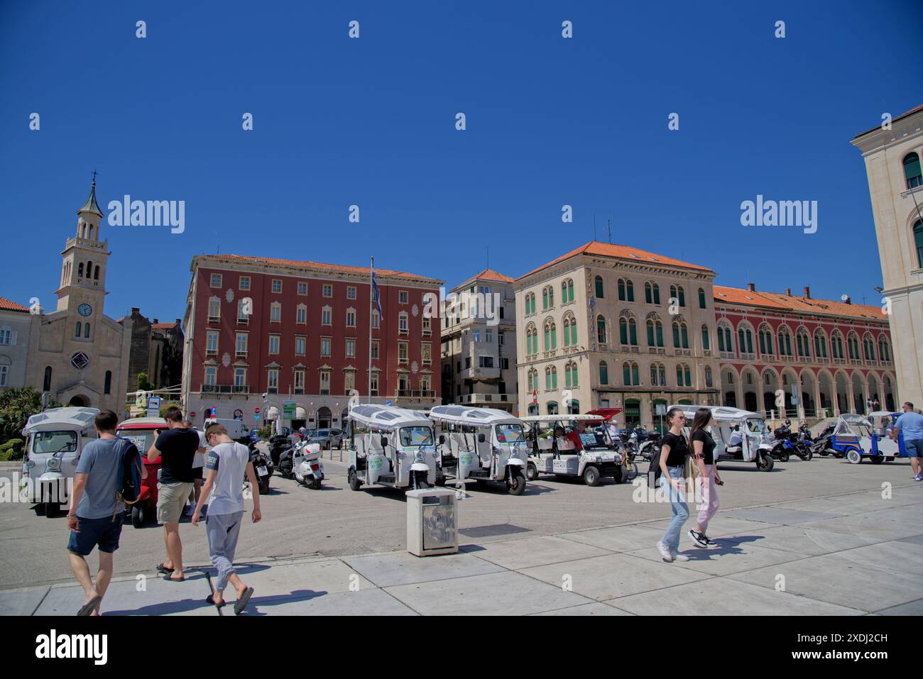 the old town of split in croatia on the dalmatian coast, saint Domnius ...