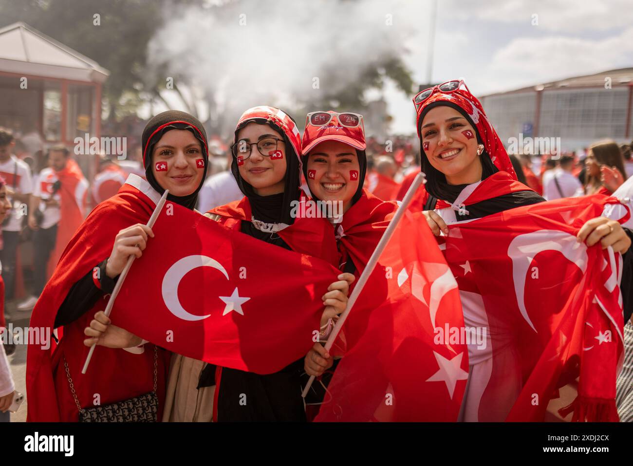 Dortmund, Germany. 22nd Jun 2024. Fan march: Turkish fans on their way ...