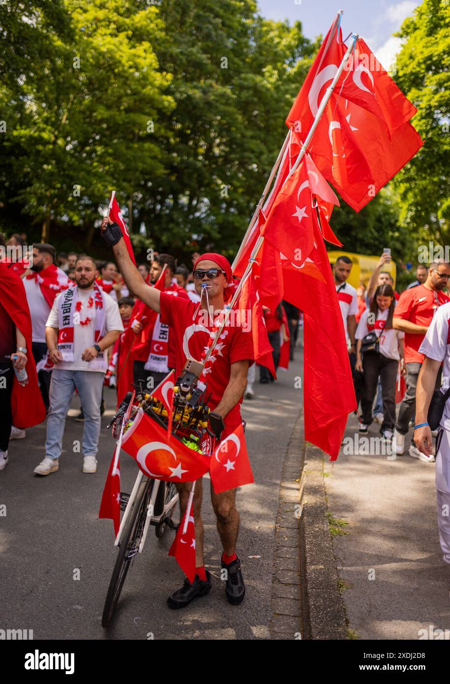 Dortmund, Germany. 22nd Jun 2024. Fan march: Turkish fans on their way ...