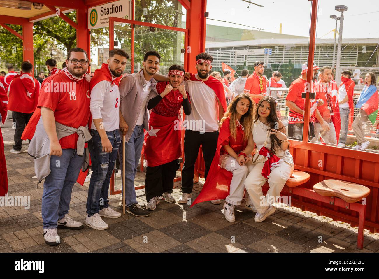 Dortmund, Germany. 22nd Jun 2024. Fan march: Turkish fans on their way ...