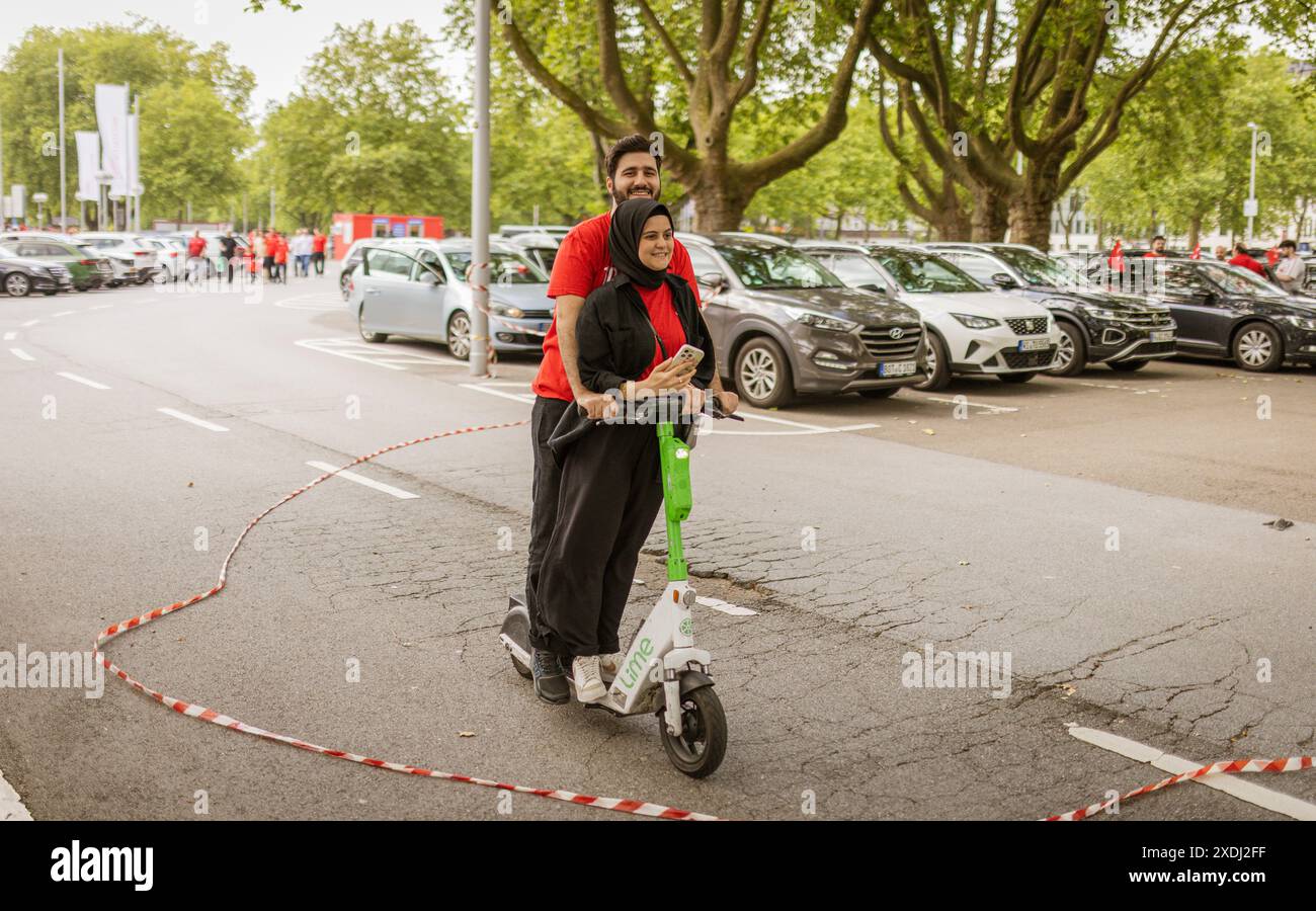 Dortmund, Germany. 22nd Jun 2024. Fan march: Turkish fans on their way ...