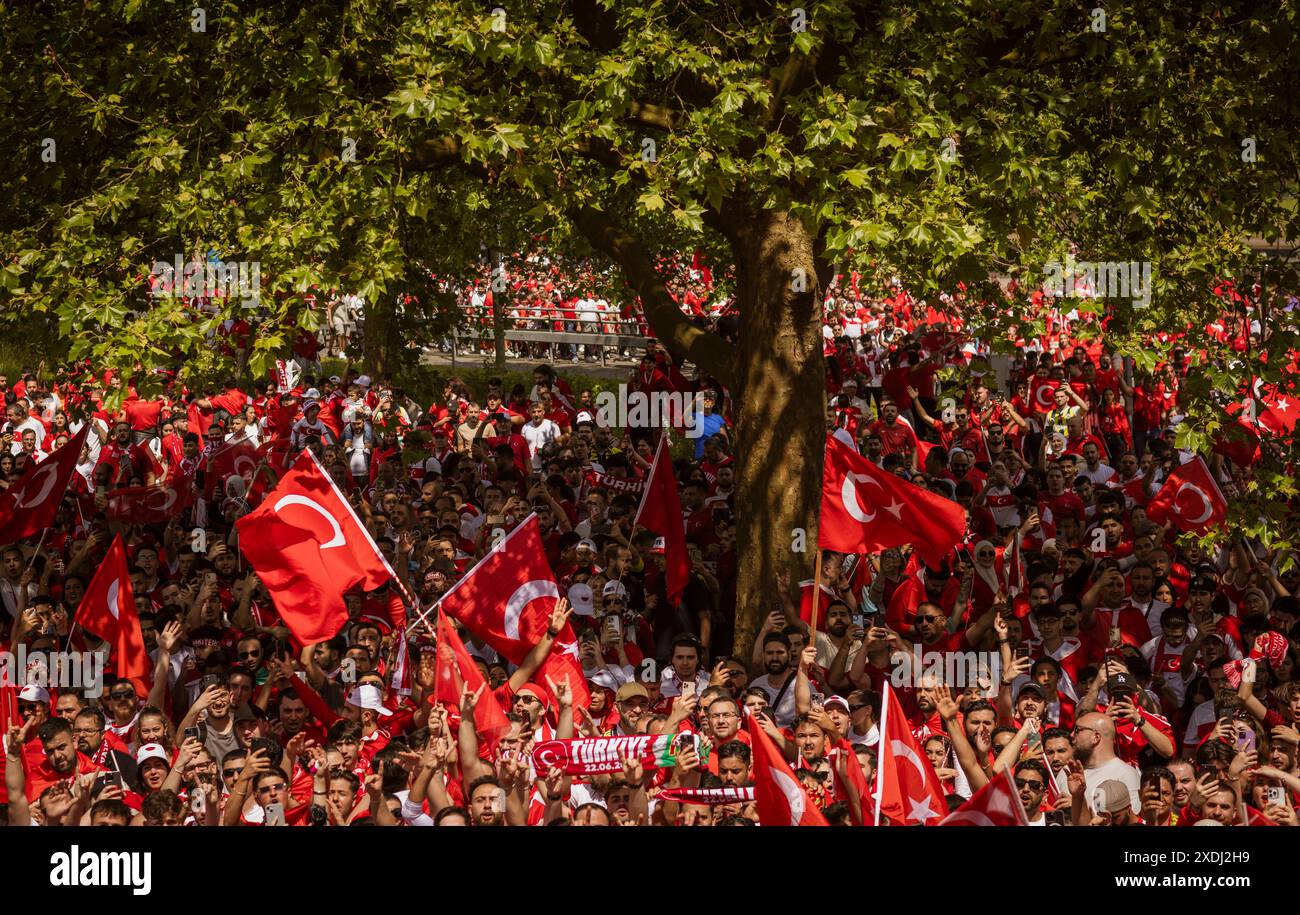 Dortmund, Germany. 22nd Jun 2024. Fan march: Turkish fans on their way ...