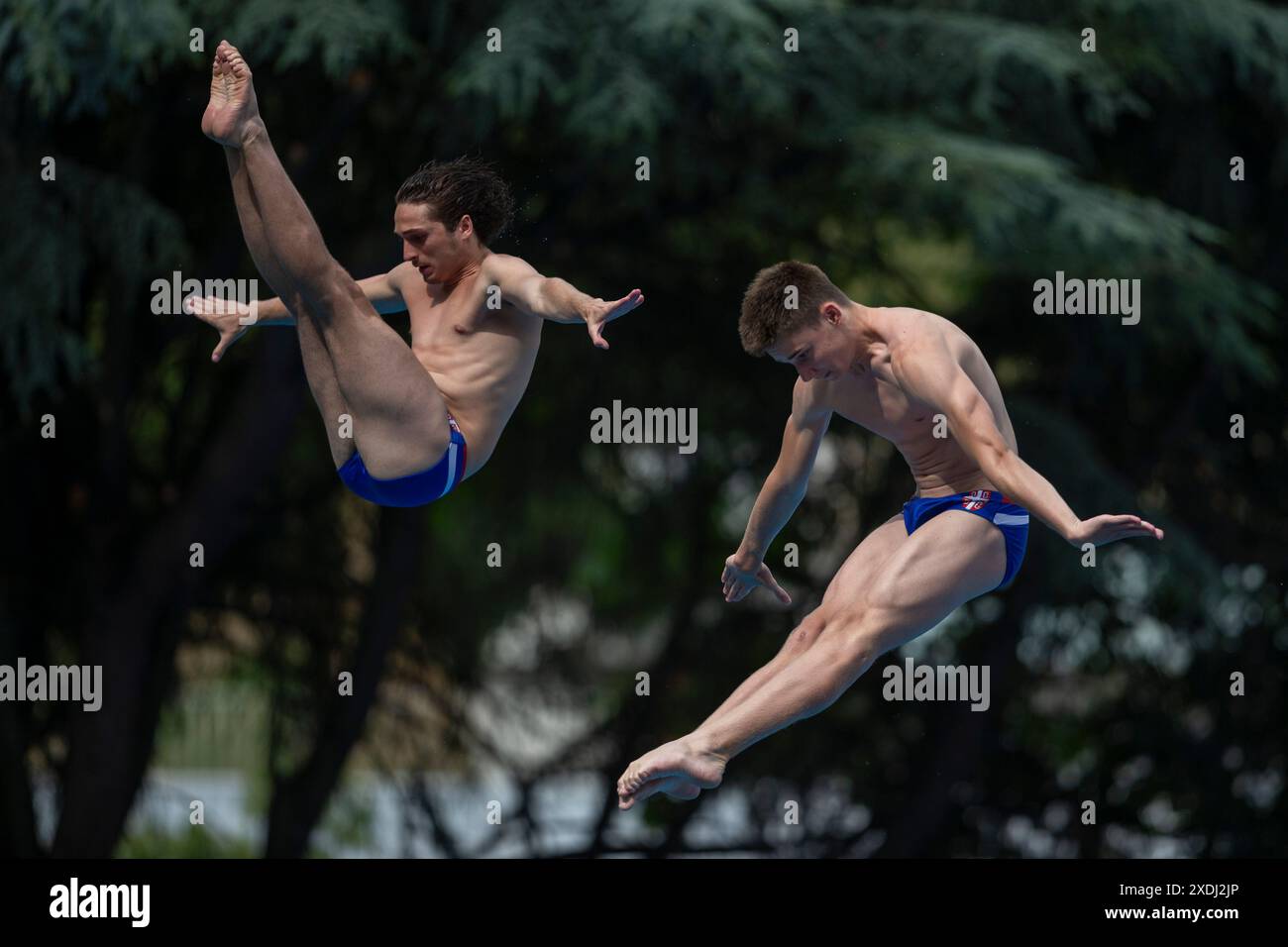 Nikola Parausic, left, and Bogdan Savic of Serbia compete at the men's ...