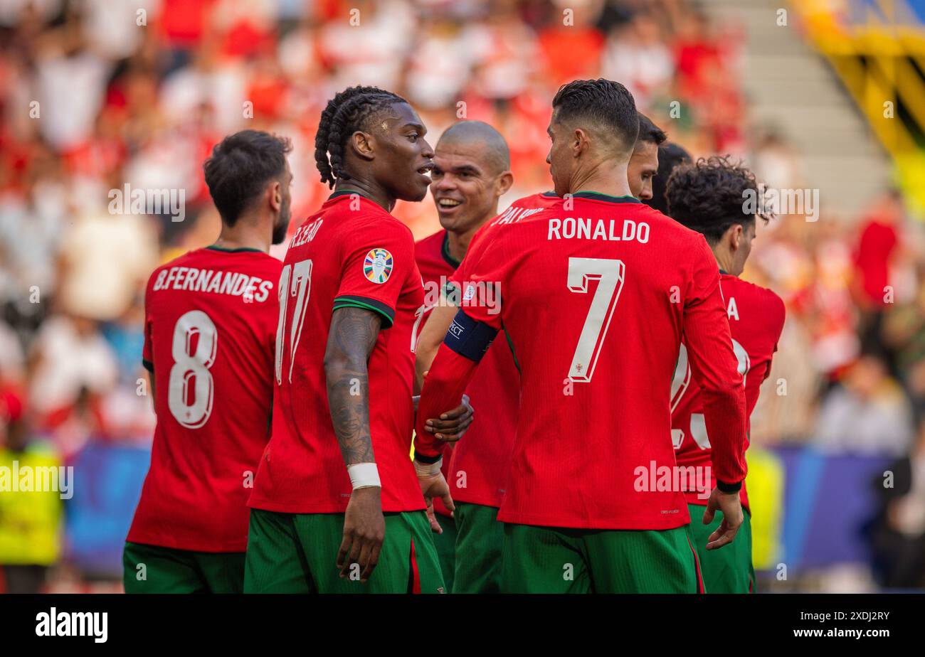 Dortmund, Germany. 22nd Jun 2024. Bruno Fernandes (POR) Rafael Leao ...