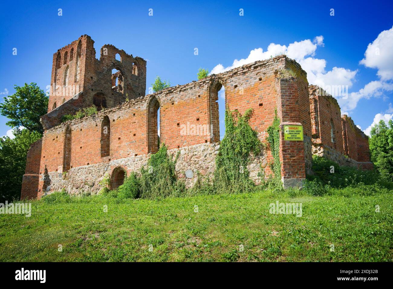 Ruins of Lutheran church in Borki, Bartoszyce district, Poland (former ...