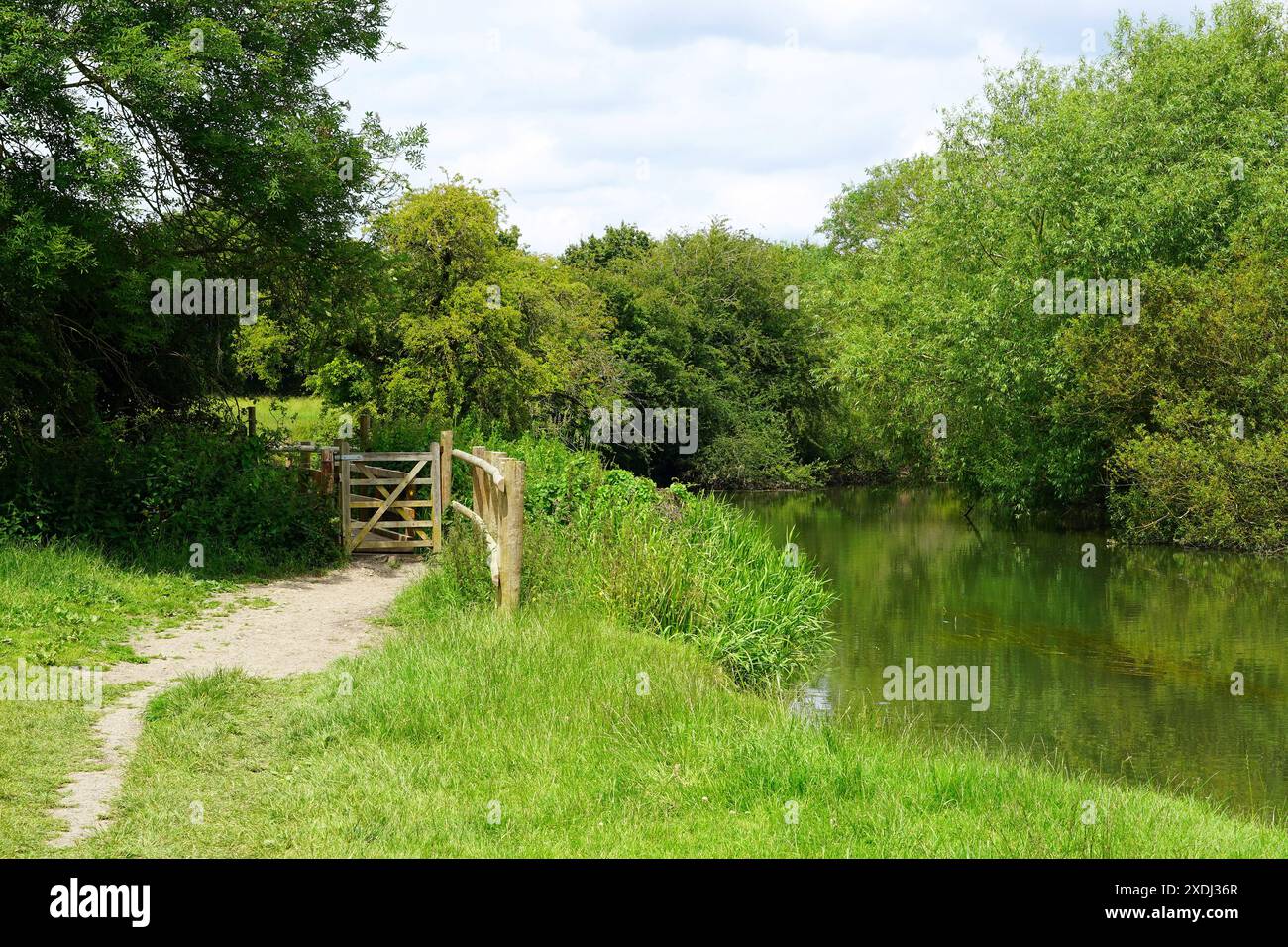A gate in Granchester Meadows Stock Photo - Alamy