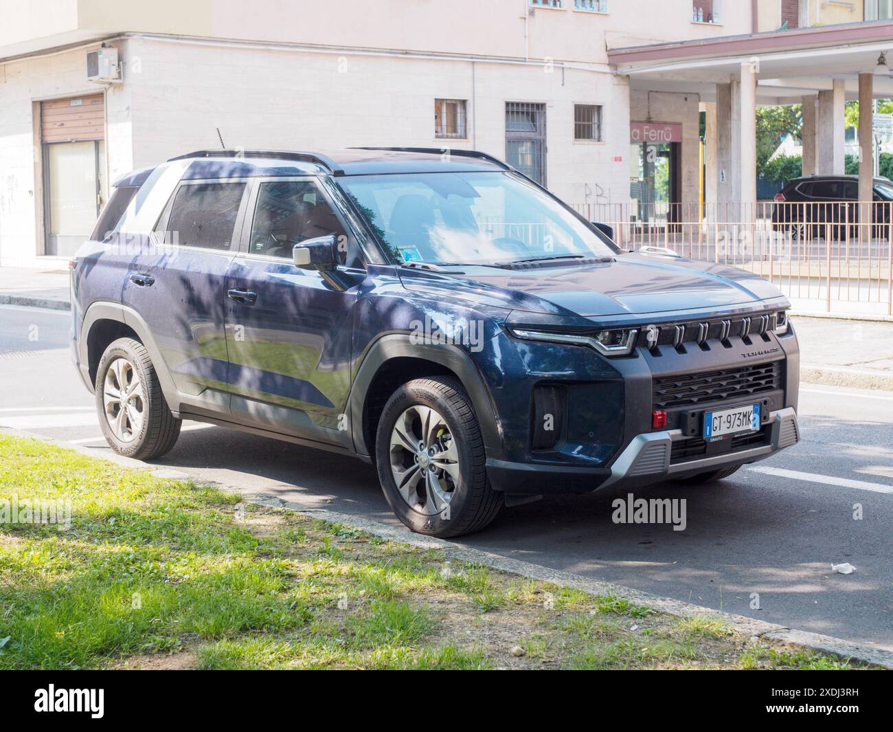 Brescia, Italy - June 21st 2024 Ssanyong Torres Blue suv car parked on ...