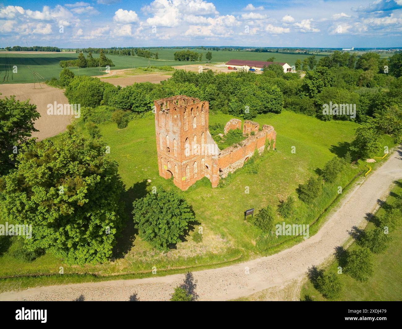 Ruins of Lutheran church in Borki, Bartoszyce district, Poland (former ...