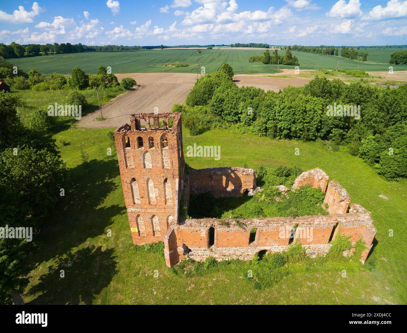 Ruins of Lutheran church in Borki, Bartoszyce district, Poland (former ...