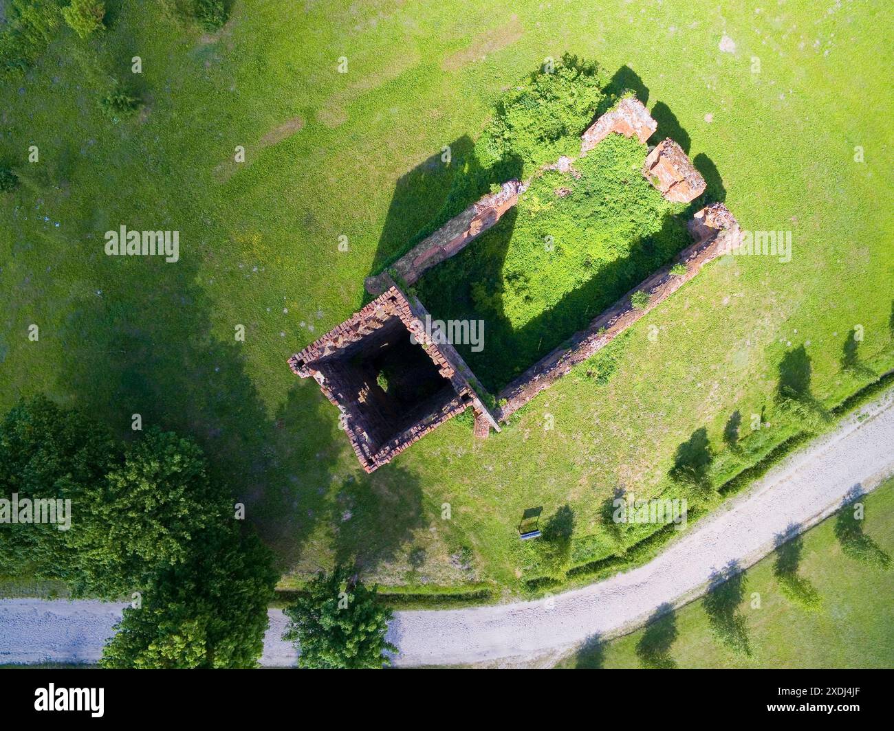 Ruins of Lutheran church in Borki, Bartoszyce district, Poland (former ...