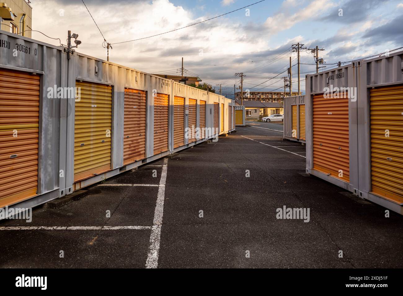 Shizuoka, Japan - November 13 2023 : Storage container spaces for ...