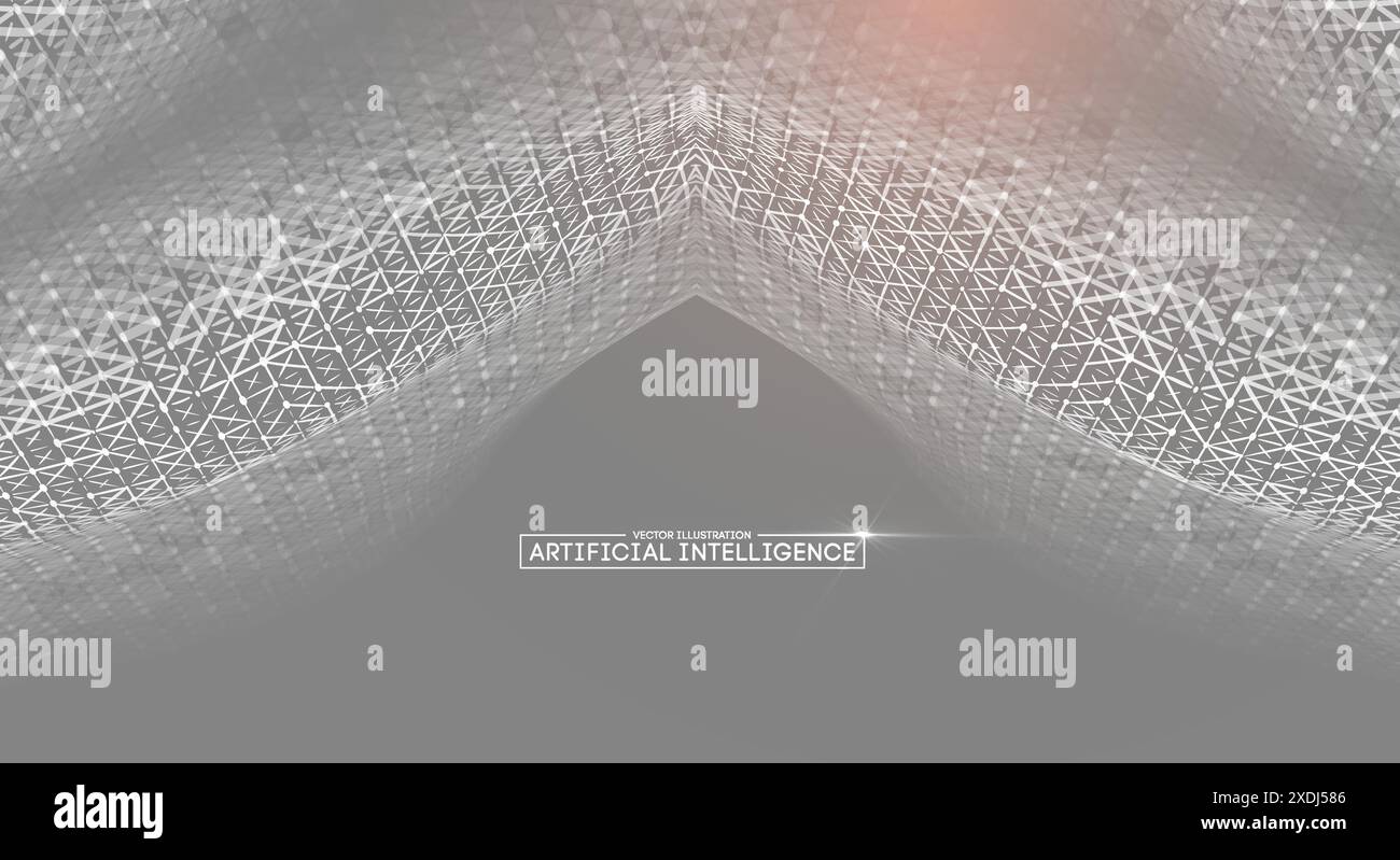 Futuristic visualization of an AI neural network depicted through a ...