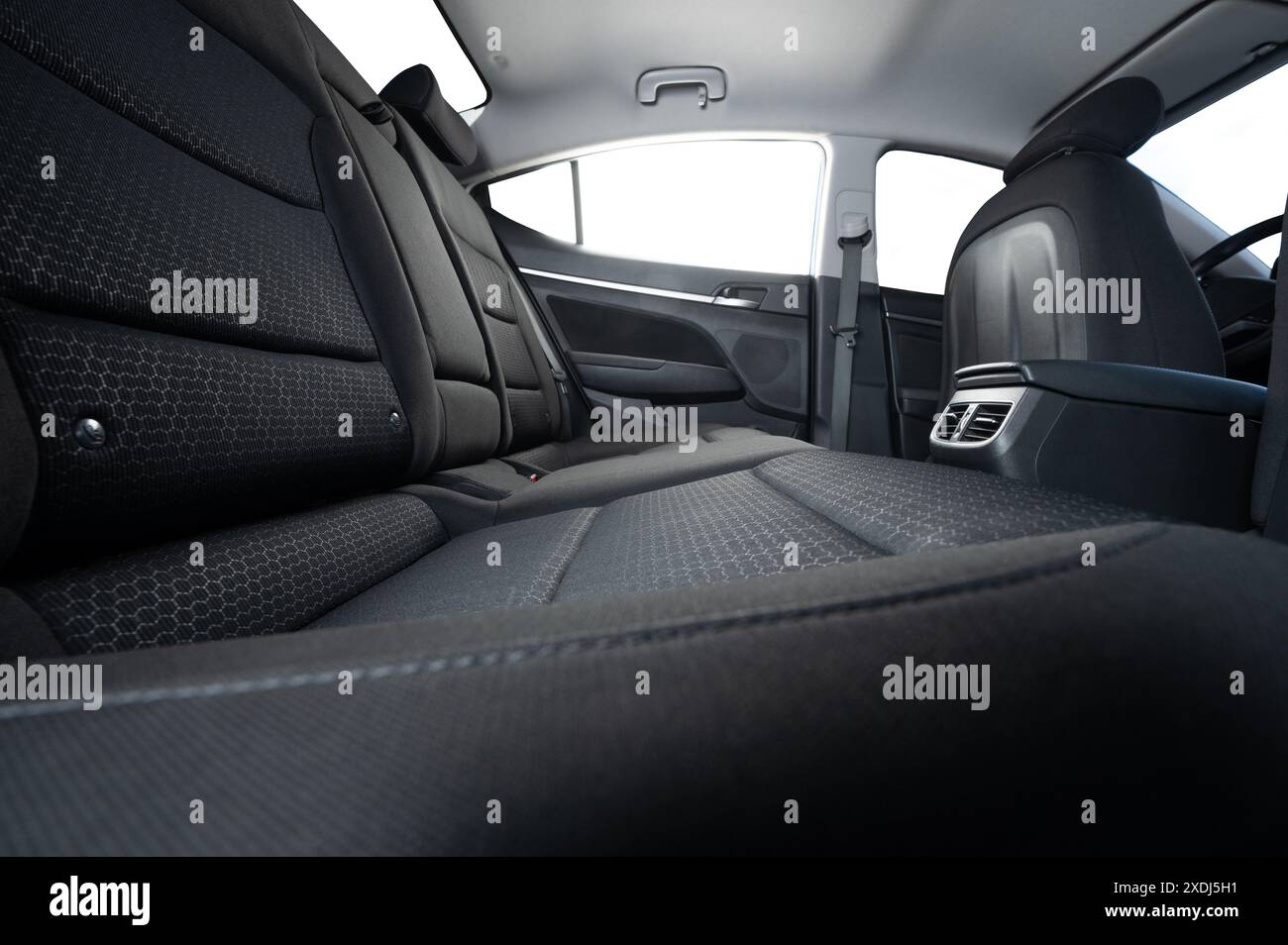 Deep clean car service. Empty clean car interior with textile material ...